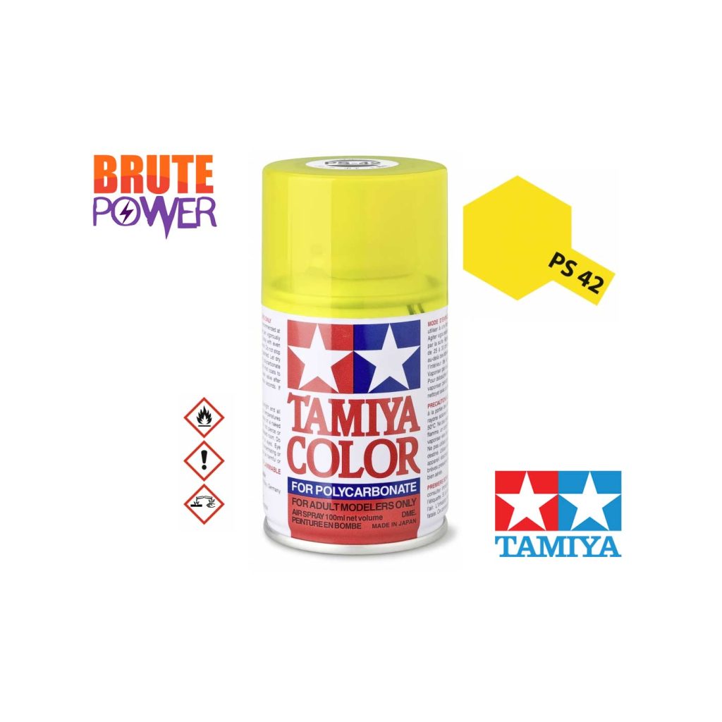 Pintura Spray Tamiya PS-42 amarillo traslucido 86042 - Brutepower